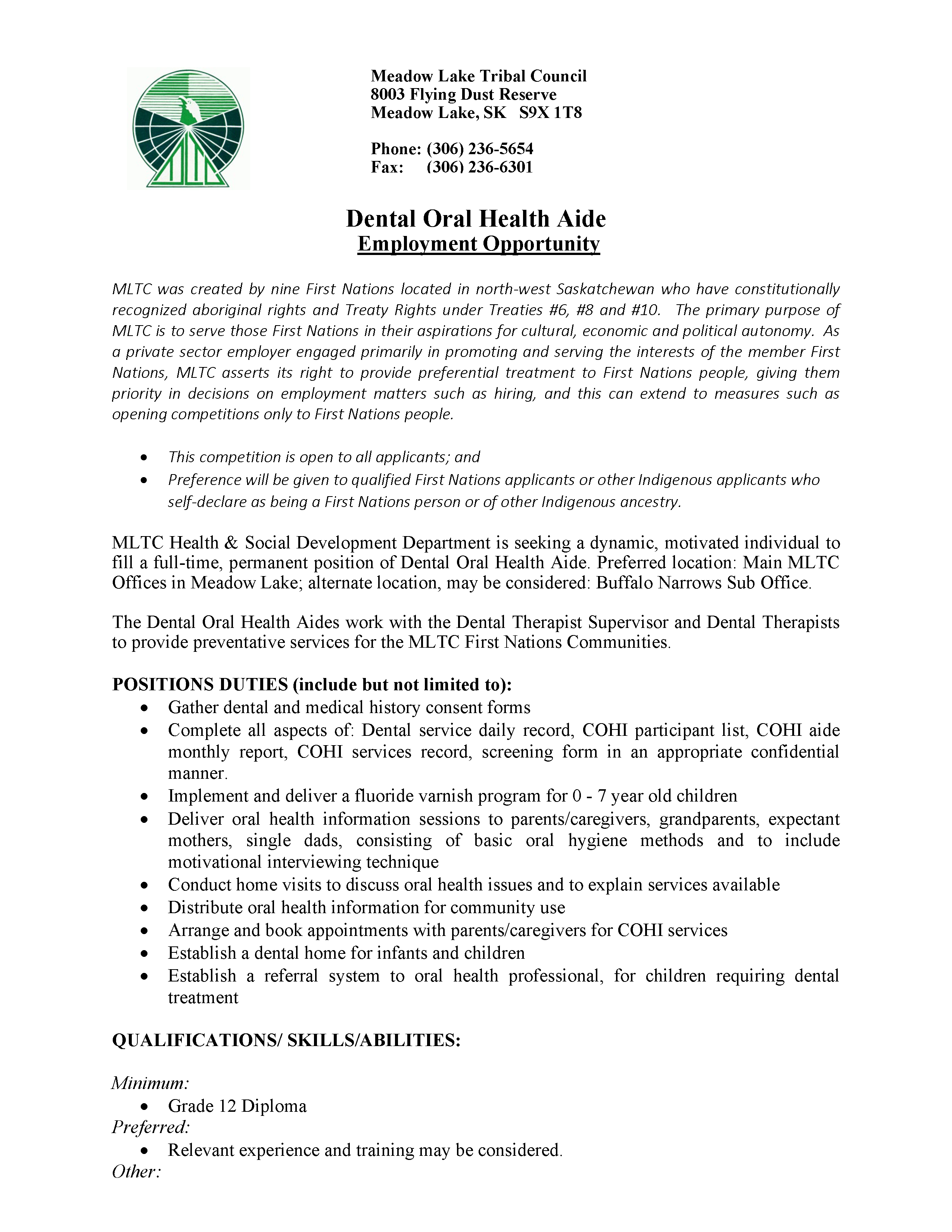 HSD – Dental Oral Health Aide – Job Ad_2024 11 08_Page_1 – NITHA ...